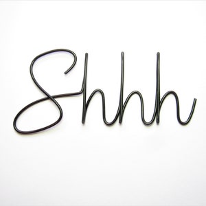 Shhh Sign Wire Word Quiet Sign for Nursery Wall Door Sign, Shhh Quiet Library Sign or Bedroom ...