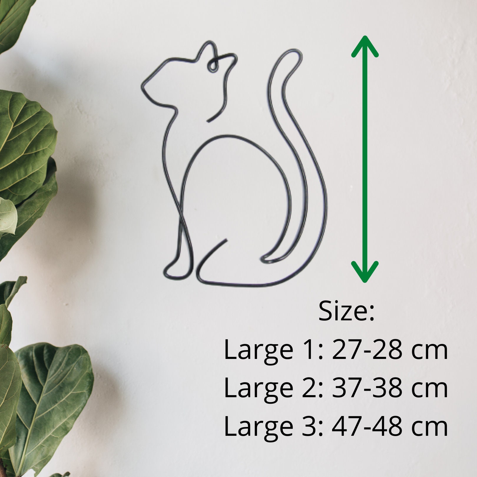 LARGE Metal Cat Wall Art Decor Cat Lover Gift, Cat Metal Wire Wall Art ...