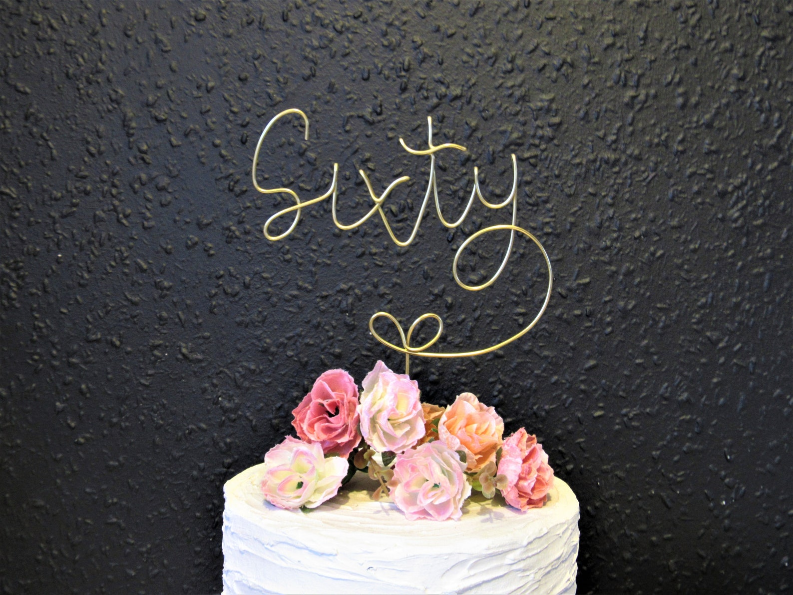 Sixty Birthday Cake Topper Wire Custom Number Cake Topper - Etsy