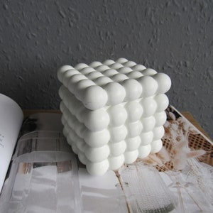 Concrete Cube Bubble Box Unique Bubble Jewellery Storage Box Decorative ...