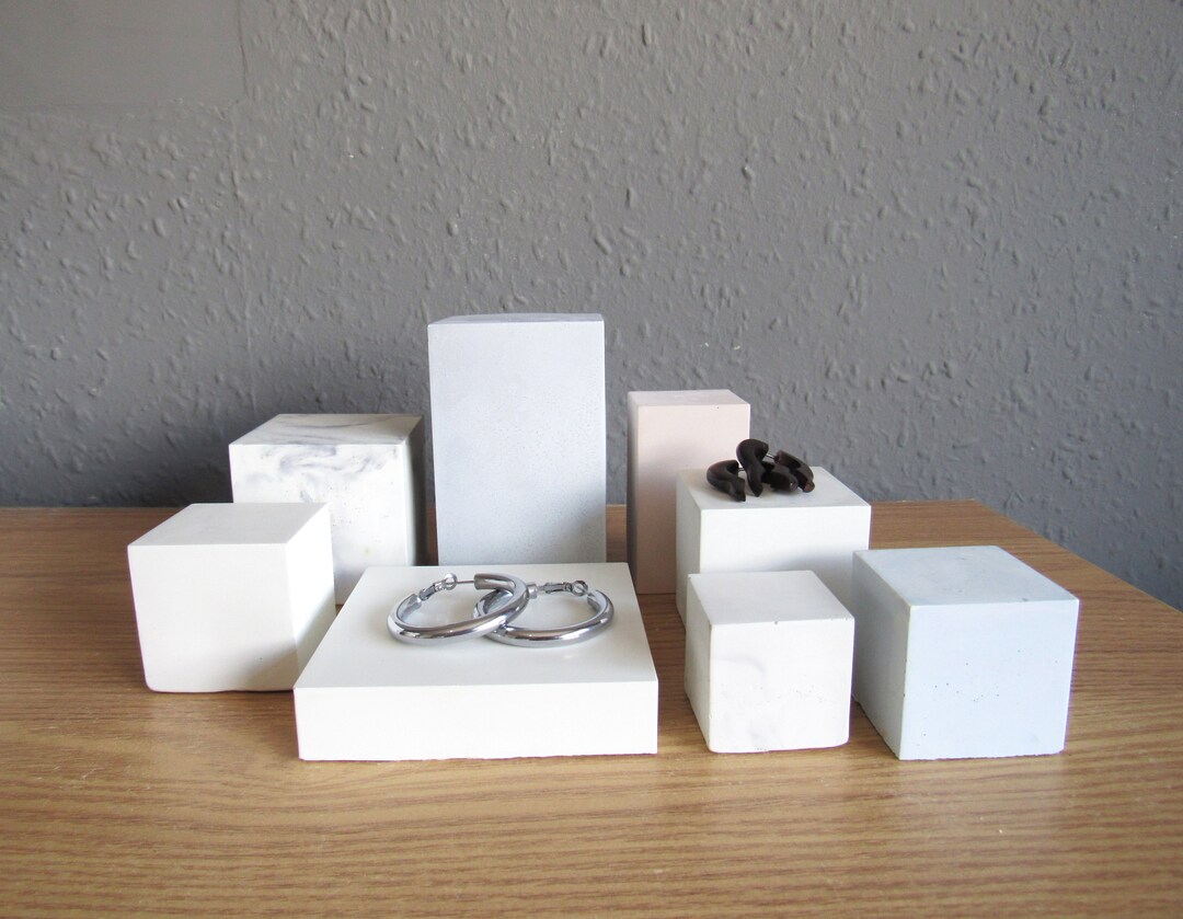Concrete Block Product Display Stand Jewellery Display Ring Display ...