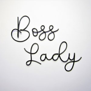 Boss Lady Sign Office Decor Wire Wall Art Gift, Boss Lady Wire Words ...