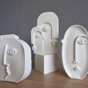 Abstract Face Sculpture Art Decor Piccaso Face Concrete Ornament ...