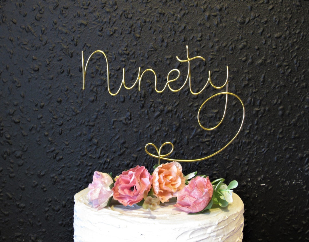 Custom Number 90th Ninety Birthday Cake Topper Wire, Custom Age Number ...