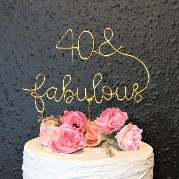 Black 40 and Fabulous Cake Topper - Etsy
