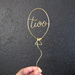 Wire Balloon Cake Topper Custom Number Birthday Cake Topper Wire, Kids ...