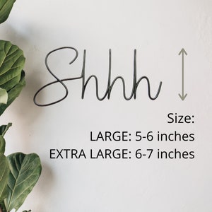 Shhh Sign Wire Word Quiet Sign for Nursery Wall Door Sign, Shhh Quiet ...