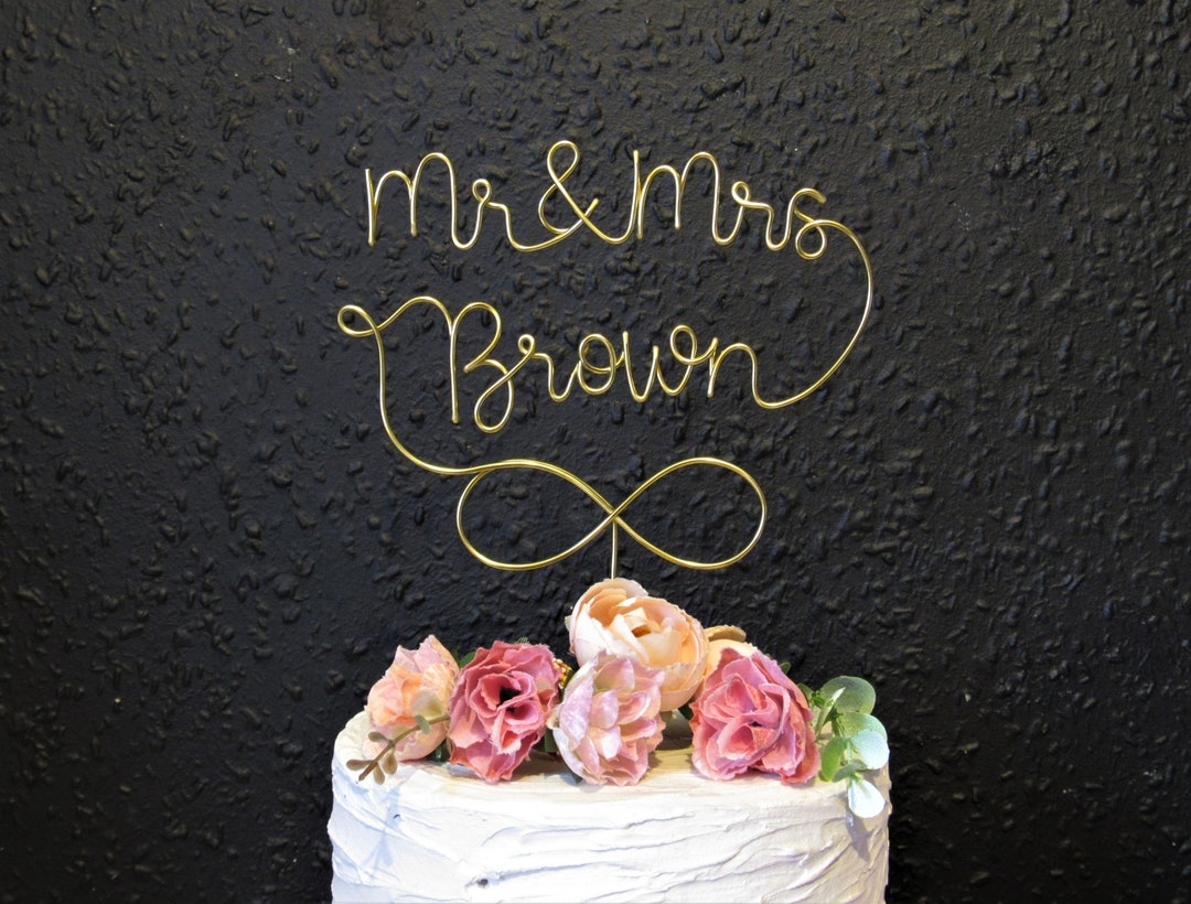 Infinity Wedding Cake Topper Wire Mr and Mrs Cake Topper Wedding Decor ...