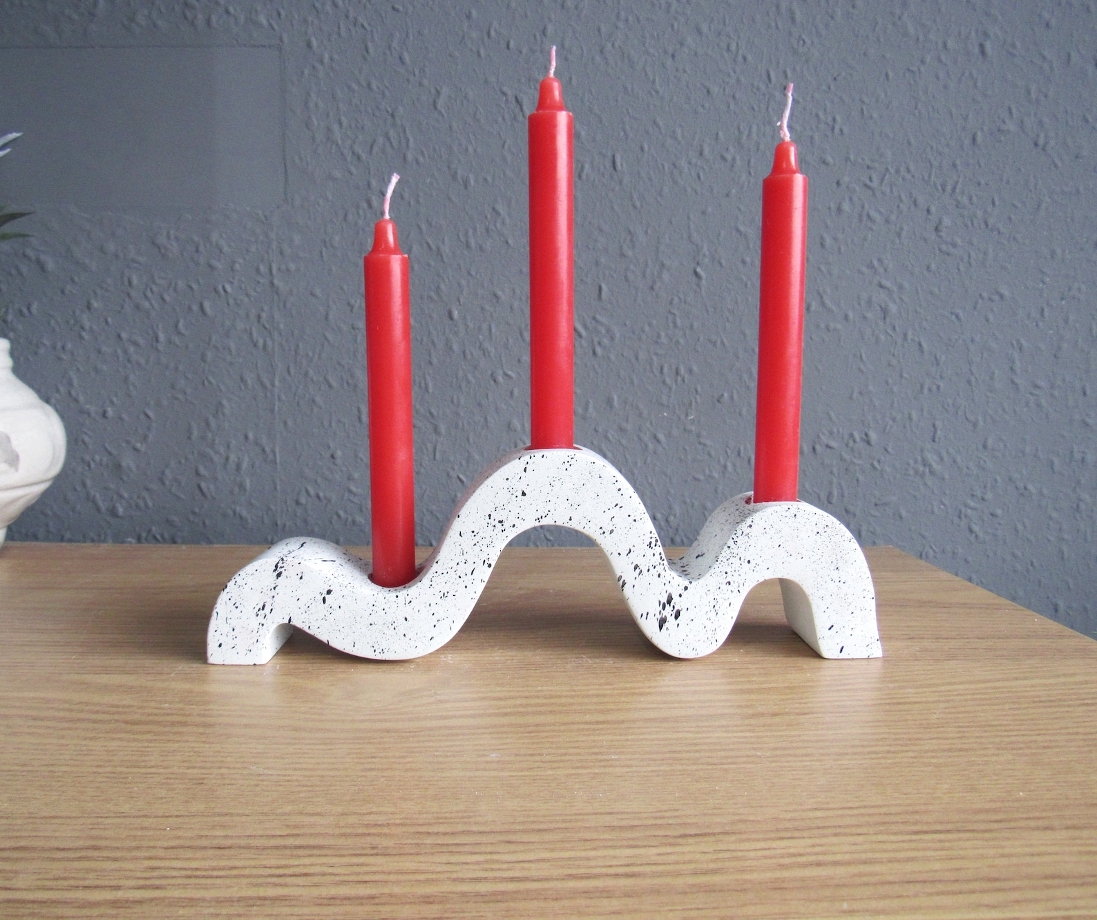 Wavy Triple Candle Holder Concrete Candle Stick Holder Centerpiece ...
