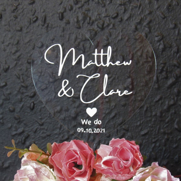Acrylic Wedding Cake Topper - Etsy