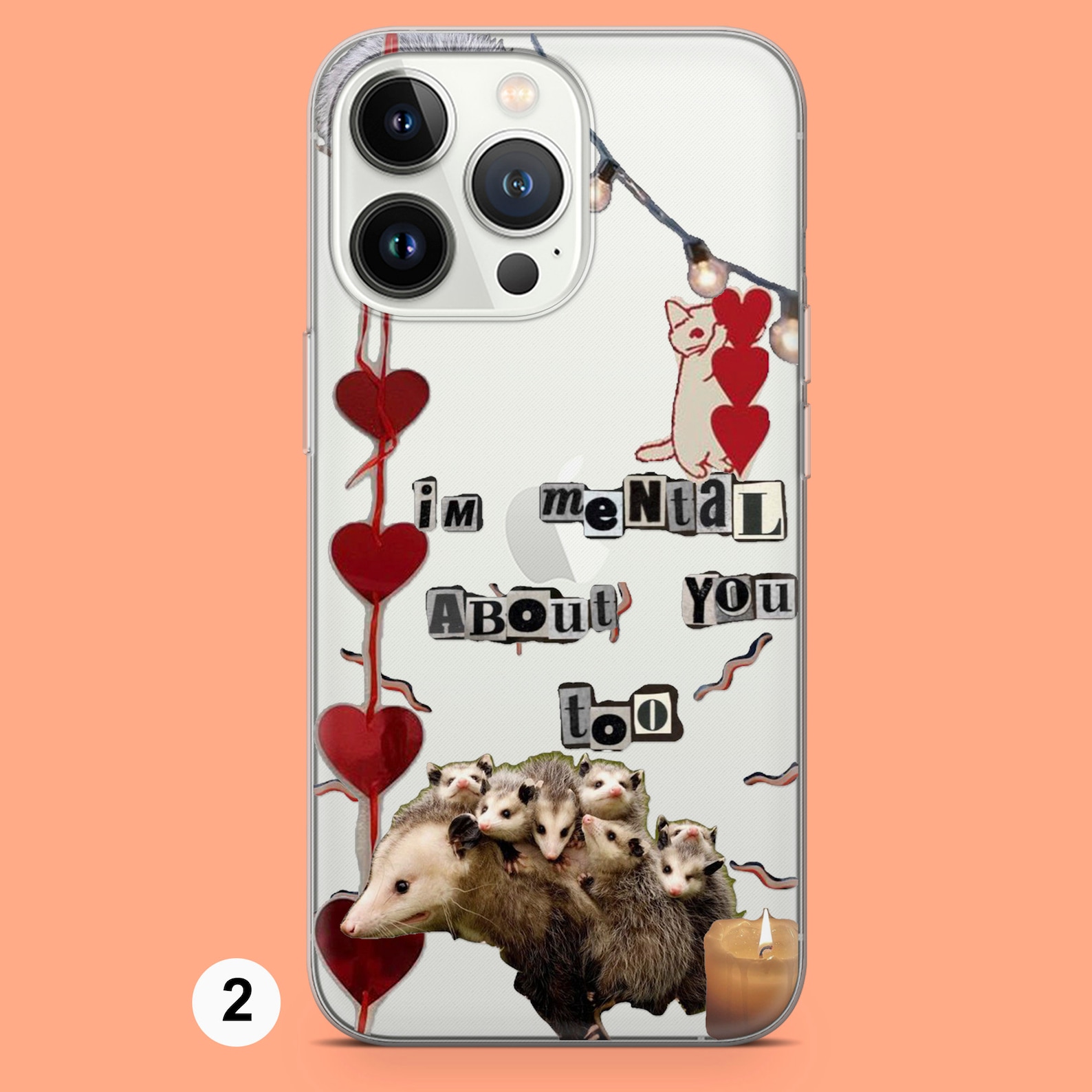 Cute Possum Phone Case Possum Lover iPhone Cover for iPhone 17air, 16E ...