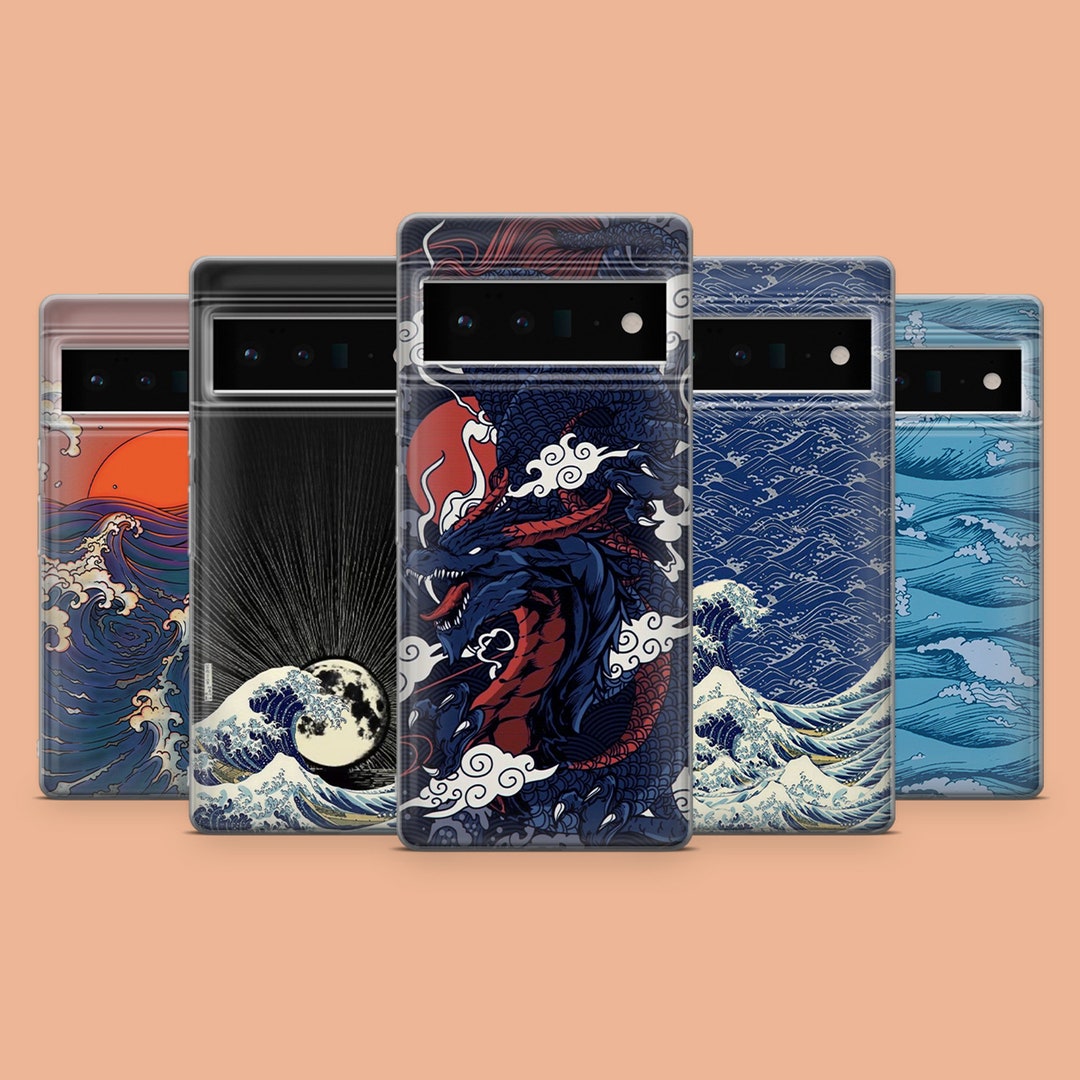 Japanese Wave Phone Case Red Dragon Phone Cover for Google Pixel 10, 9A ...