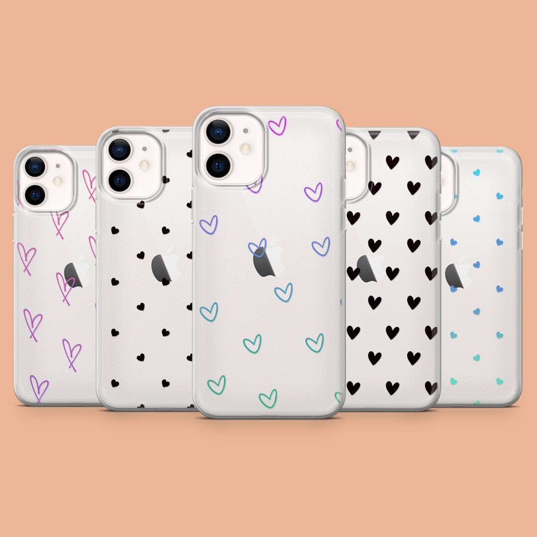 Clear Hearts Phone Case Heart Pattern iPhone Cover for iPhone 16 ...
