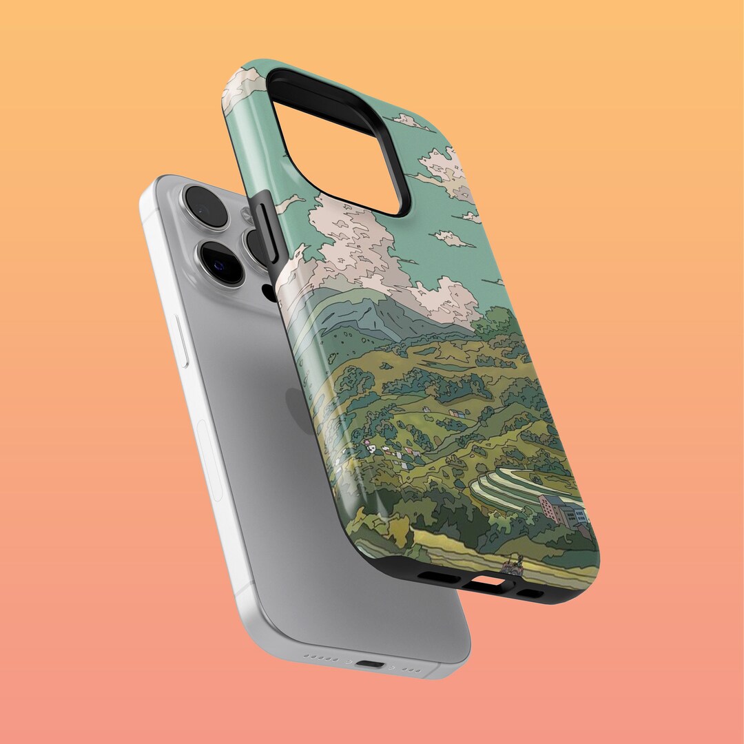 Tough Anime Lofi Phone Case Mountain Art Cover for iPhone 16plus, 15 ...