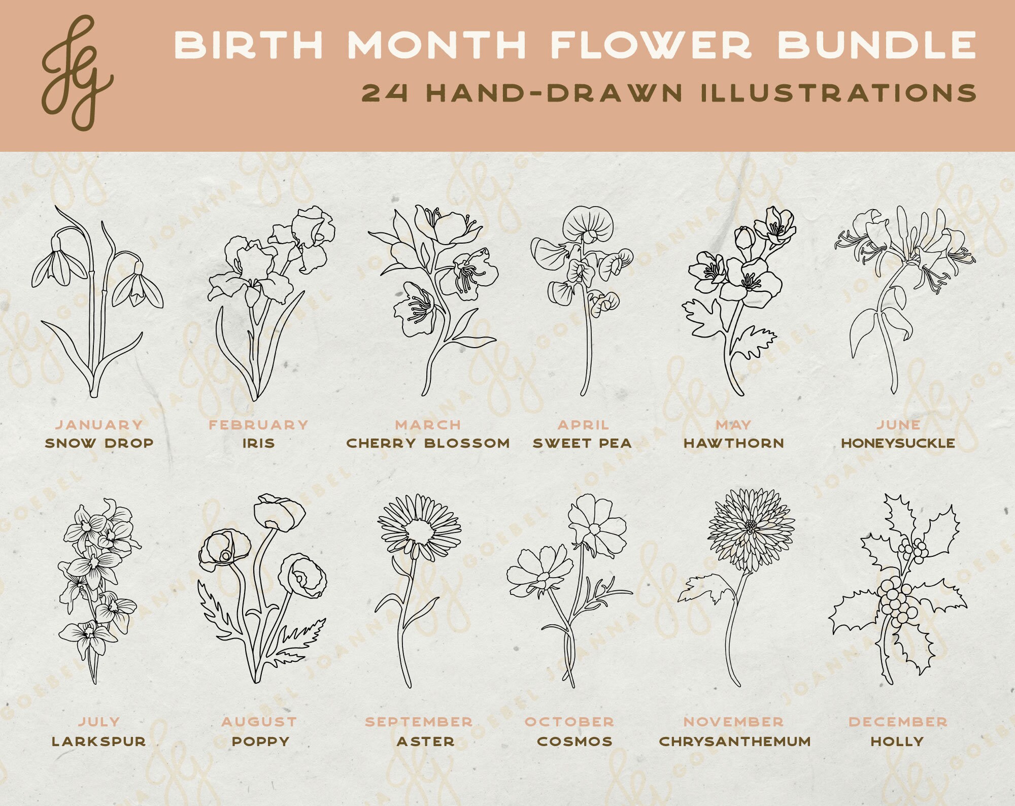 Birth Month Flowers SVG Summer Flower Svg Birth Flower SVG - Etsy Canada