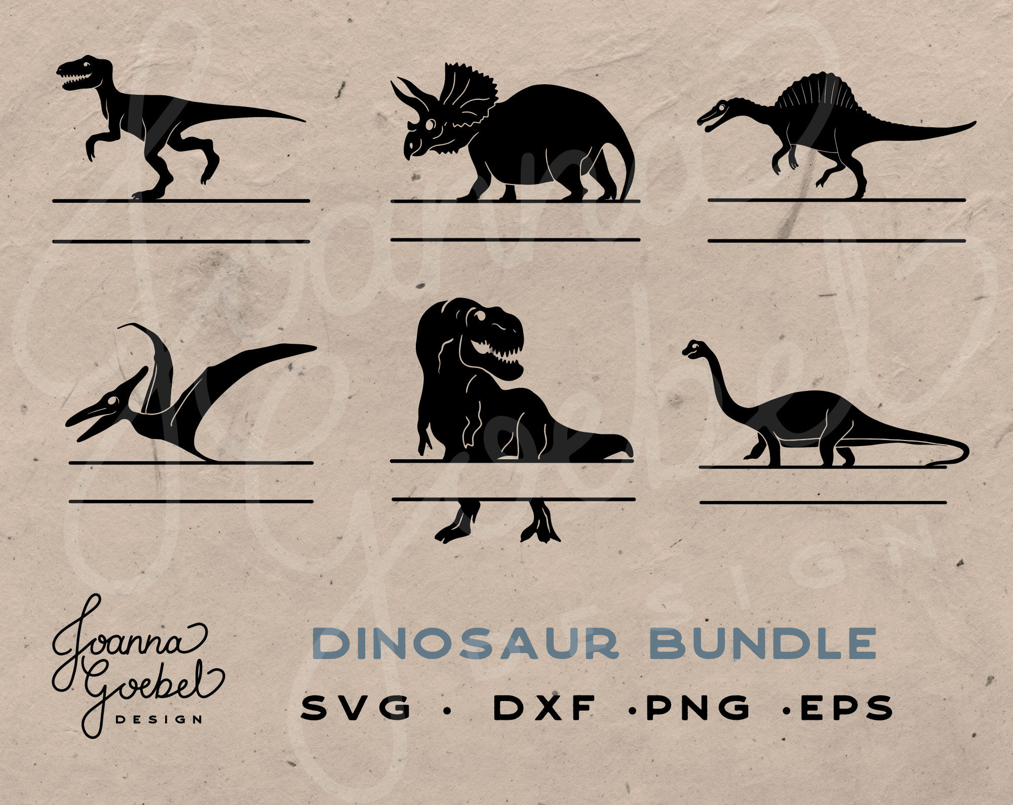 Dinosaur Bundle Svg Dinosaur Split Monogram Svg Dino Name - Etsy