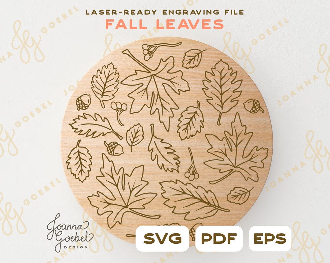 Fall Leaves Engraving SVG, Laser Cut File (digital Download) - Etsy