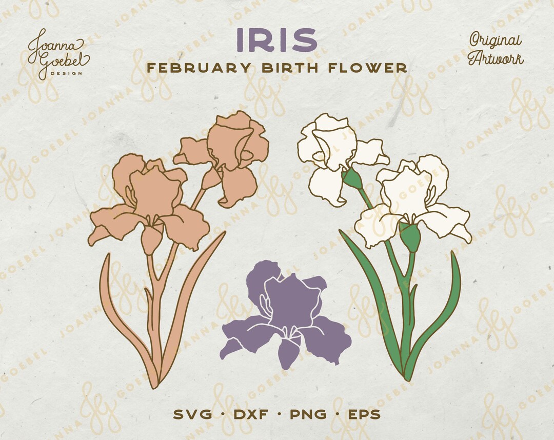 Iris SVG; February Birth Flower SVG; Layered Flower Svg Bundle; Joanna ...