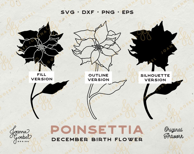 Poinsettia SVG December Birth Flower SVG Layered Flower Svg - Etsy