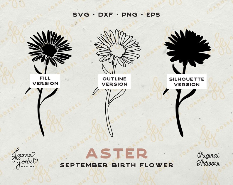 Aster SVG September Birth Flower SVG Layered Flower Svg - Etsy