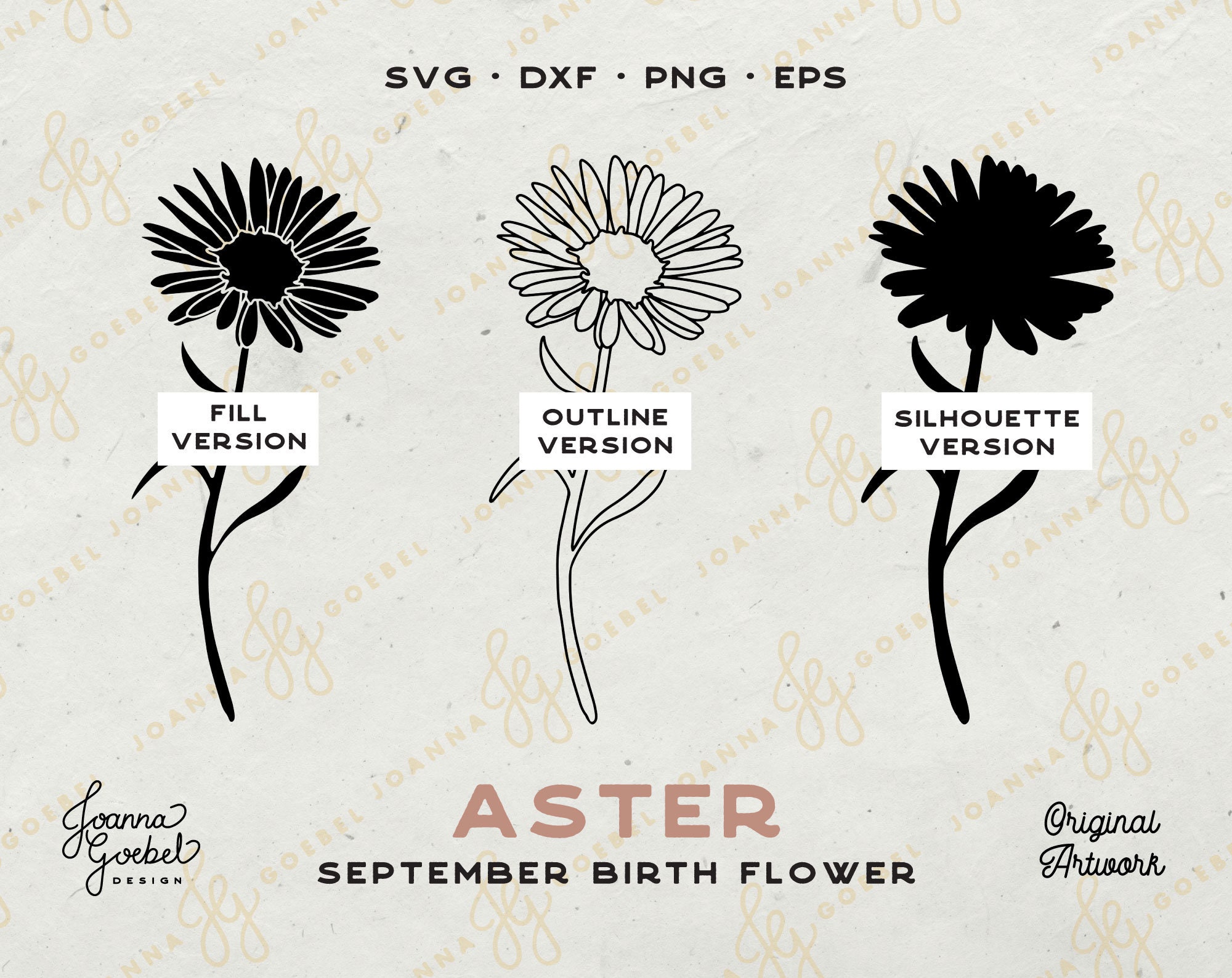 Aster SVG; September Geburt Blume SVG; Layered Blumen-Svg-Bundle; Aster ...