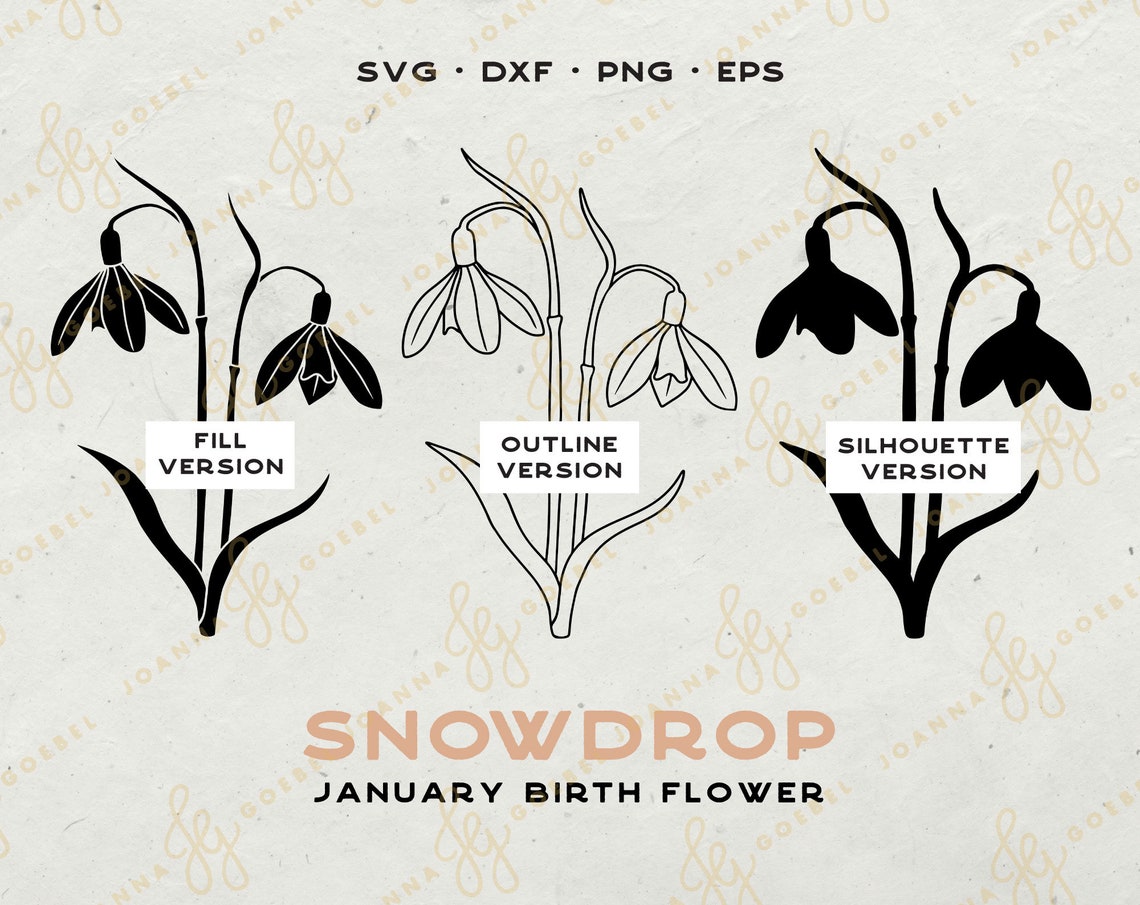 Snowdrop SVG January Birth Flower SVG Layered Flower Svg | Etsy
