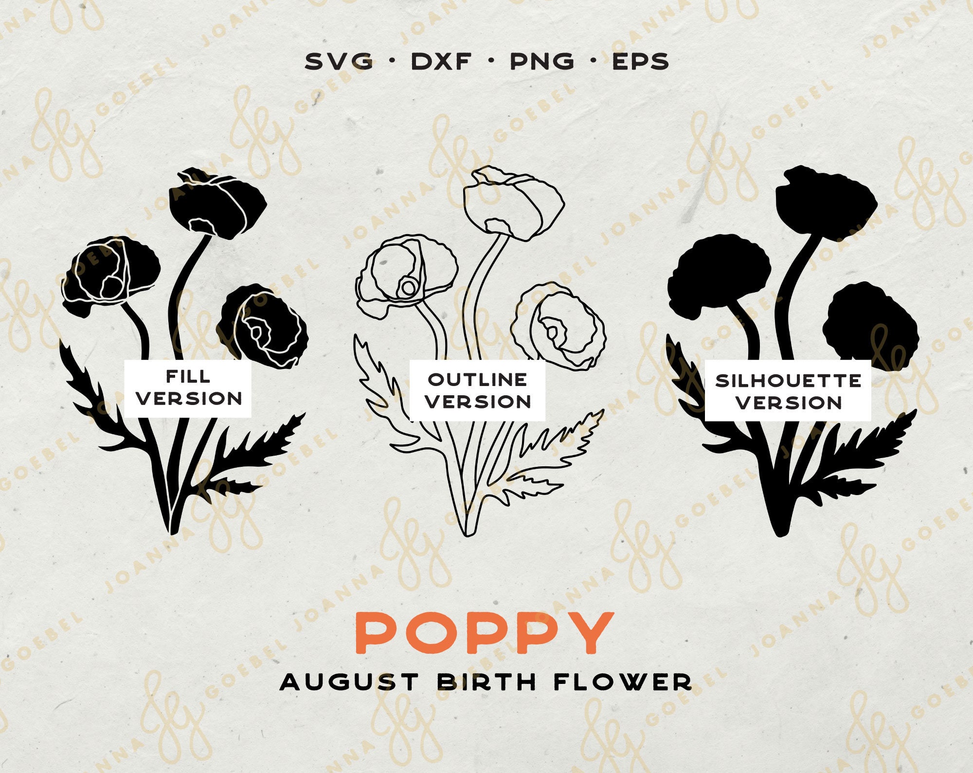Poppy SVG August Birth Flower SVG Layered flower svg Retro | Etsy