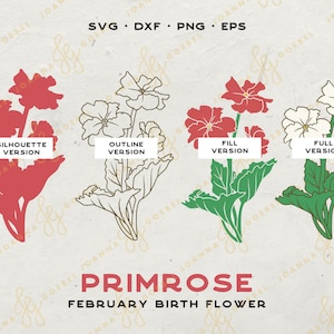 Primrose SVG February Birth Flower SVG Layered Flower SVG Joanna Goebel ...
