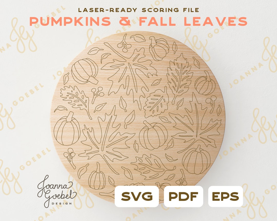Fall Leaves and Pumpkins Scoring Svg Single Line SVG Laser Cutting ...