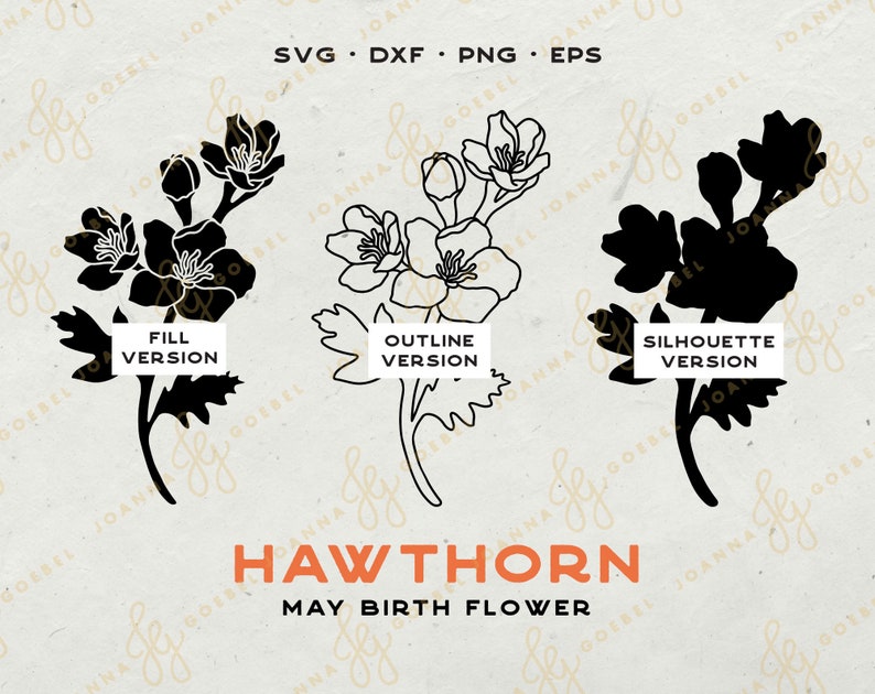 Hawthorn SVG May Birth Flower SVG Layered Flower Svg Birth - Etsy Canada