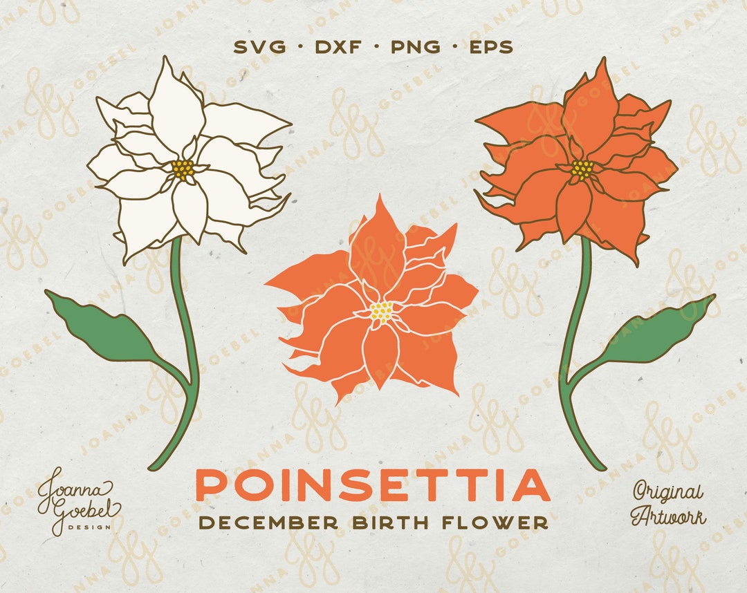 Poinsettia SVG; December Birth Flower SVG; Layered Flower Svg; Retro ...