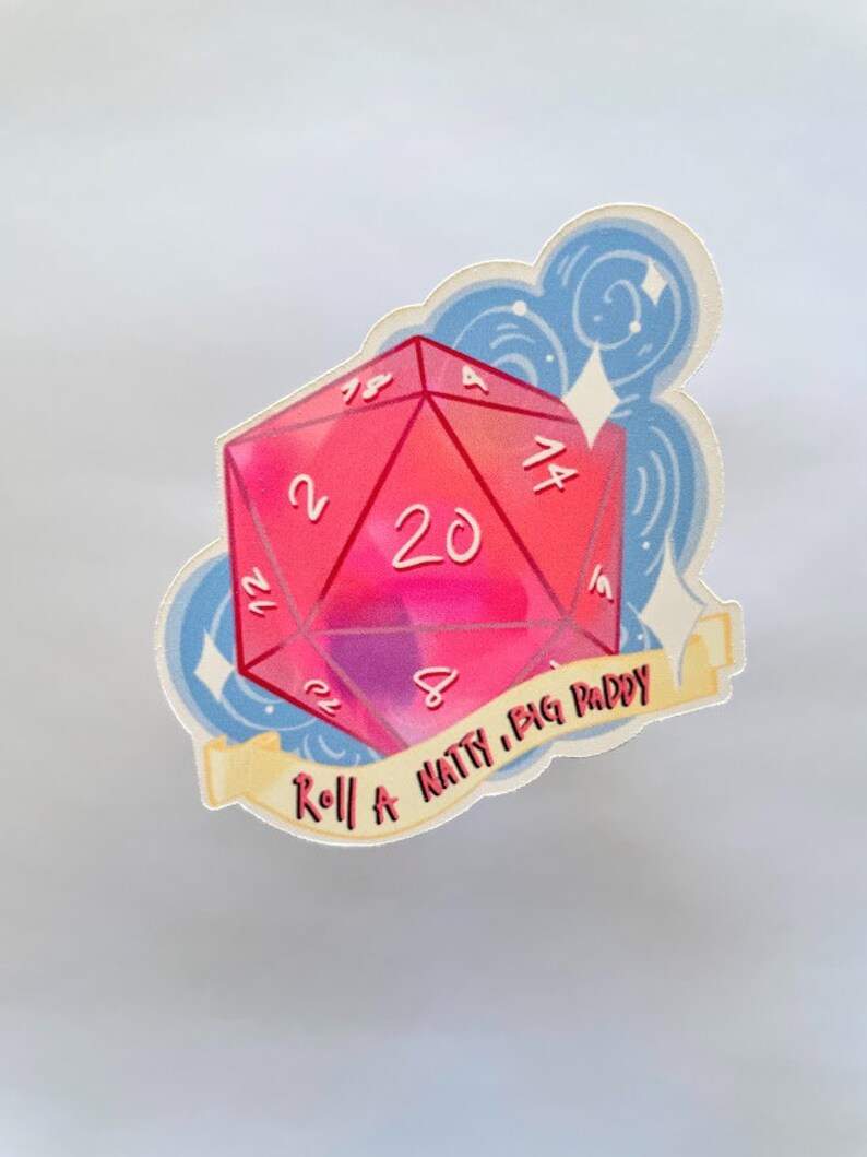 Roll a Natty Big Daddy Dungeons and Dragons D20 Sticker - Etsy