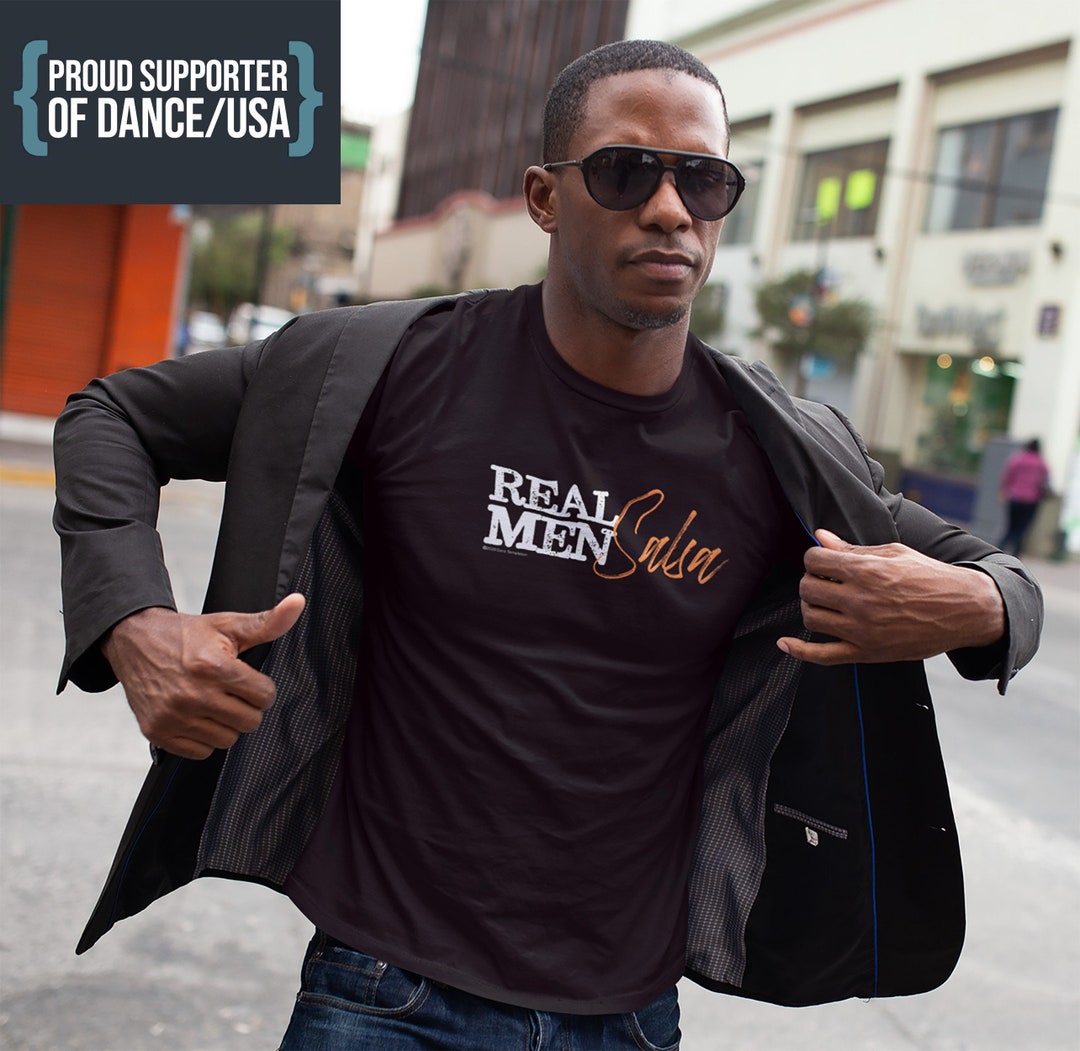 Real Men Salsa Dance Shirt dark Colors, Dancewear, Salsa Shirt, Salsa ...