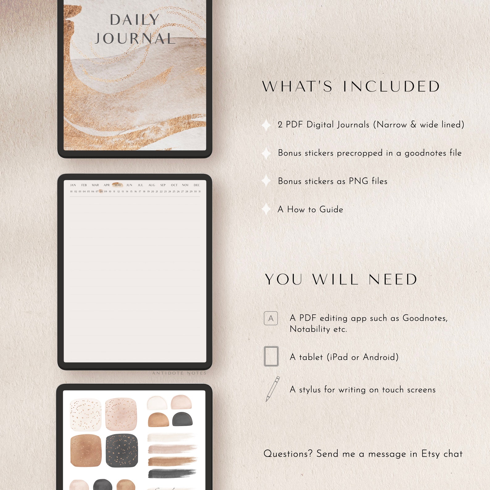 Digital Journal Daily 365 Pages for Ipad Goodnotes - Etsy