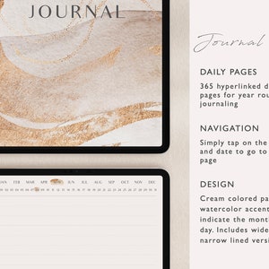 Digital Planner Bundle - Undated Planner, Daily Journal, Luxe Notebook ...