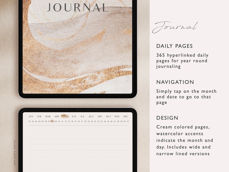 Digital Planner Bundle Undated Planner Daily Journal Luxe | Etsy