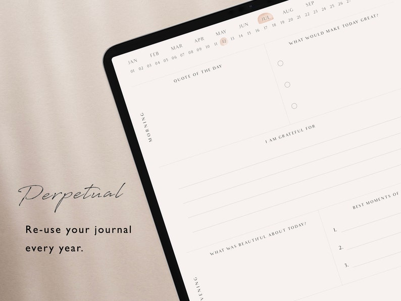 Digital Gratitude Journal 365 Pages for Ipad Goodnotes - Etsy