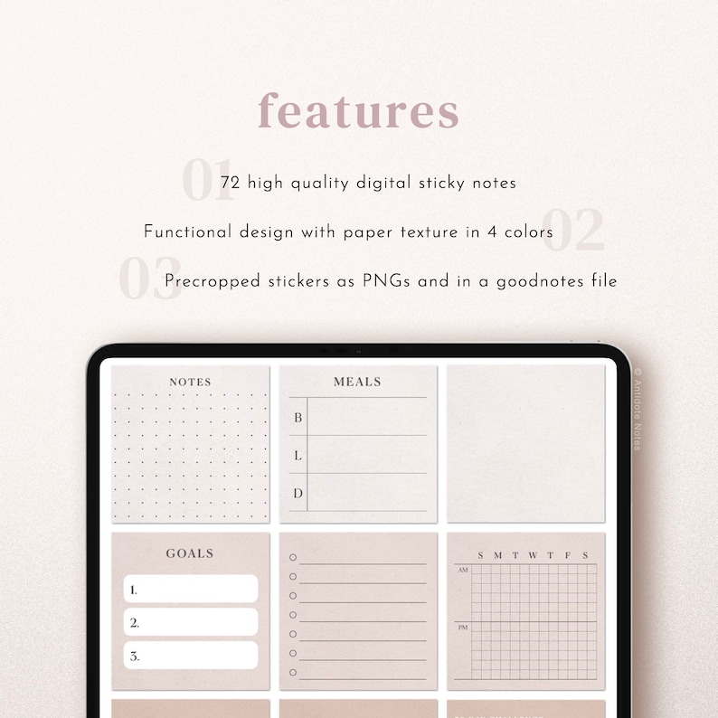 Digital Sticky Notes Neutral Tones Ipad Stickers Digital - Etsy