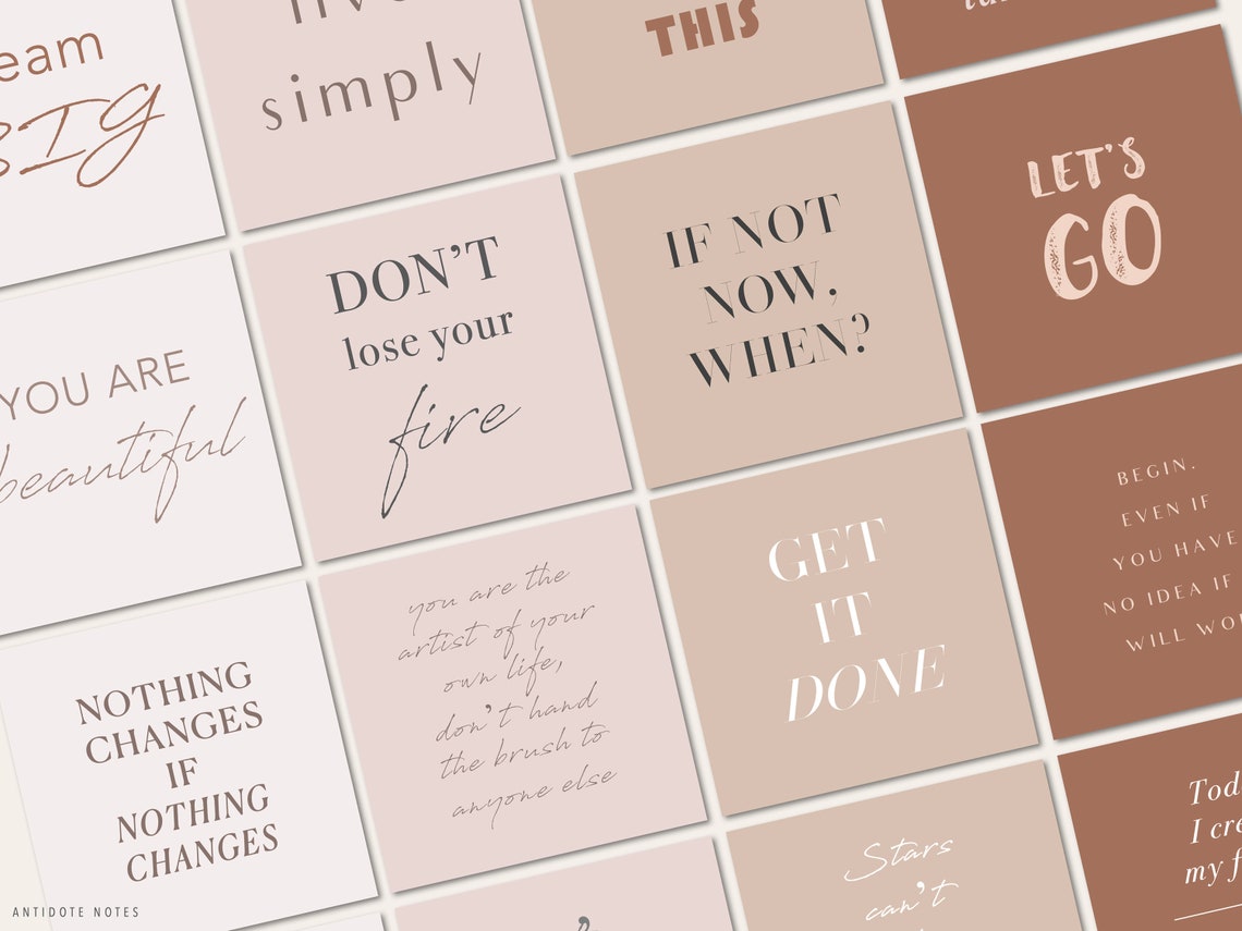 Digital Stickers Motivational Quotes Neutral PNG - Etsy Australia