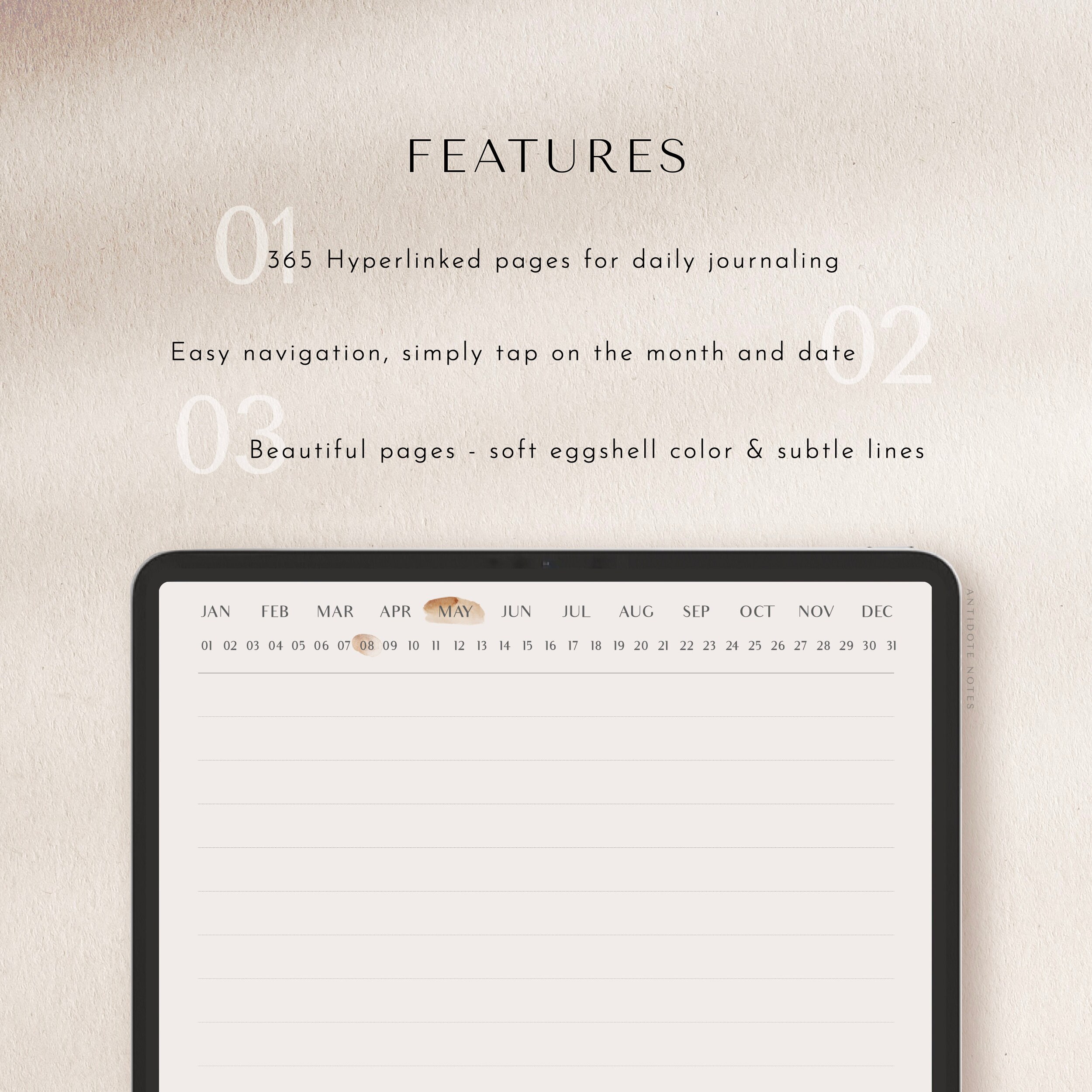 Digital Journal Daily 365 Pages for Ipad Goodnotes - Etsy