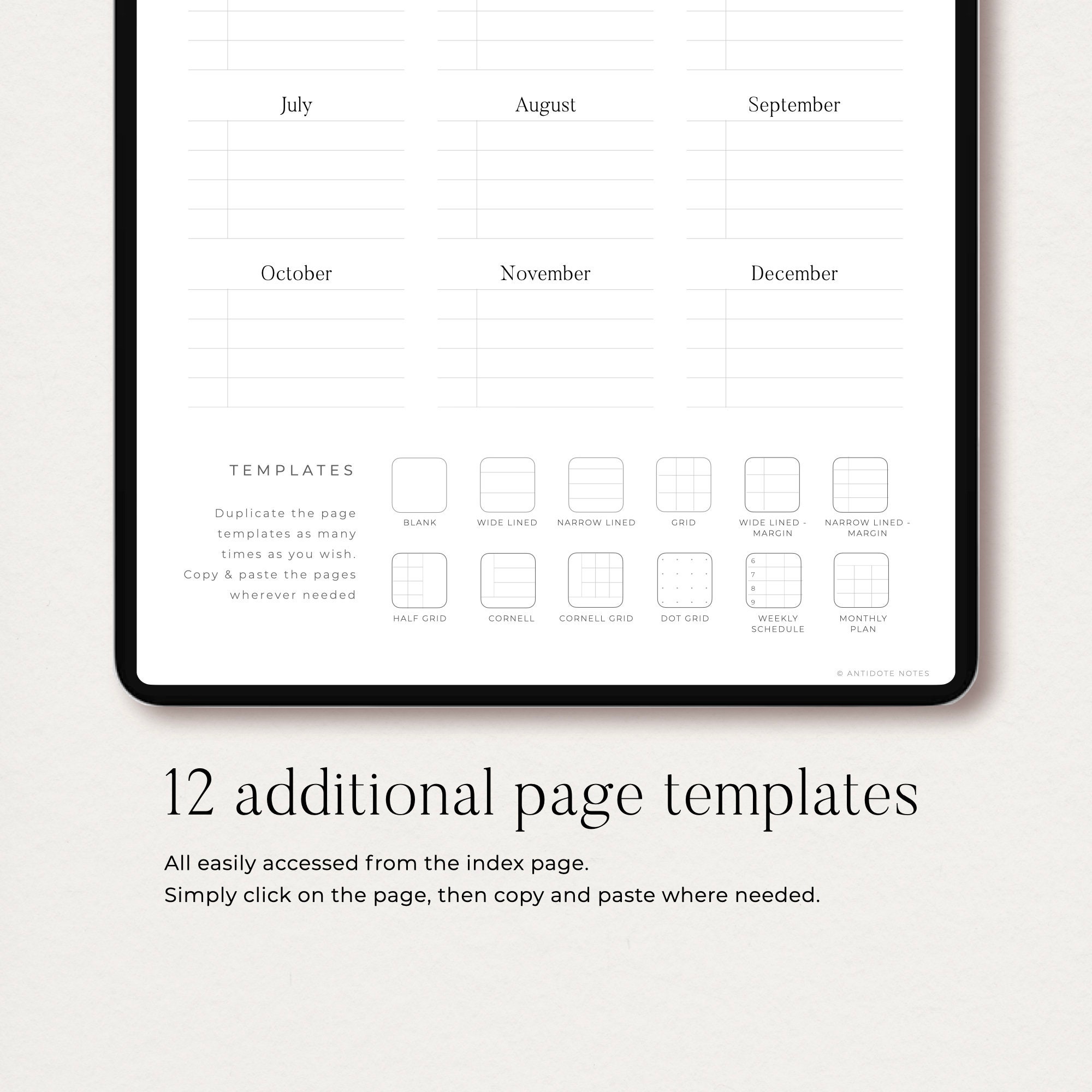 Digital Bullet Journal Daily Dot Grid, Bonus Stickers and Page ...