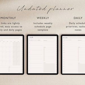 Digital Planner Bundle - Undated Planner, Daily Journal, Luxe Notebook ...