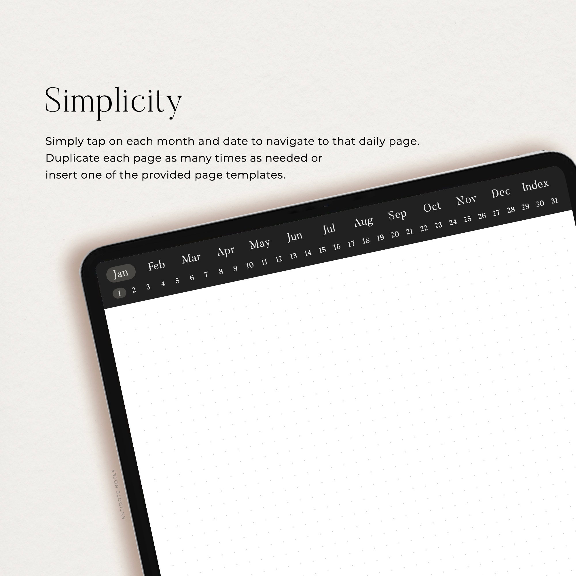 Digital Bullet Journal - Daily Dot Grid, Bonus Stickers and Page ...