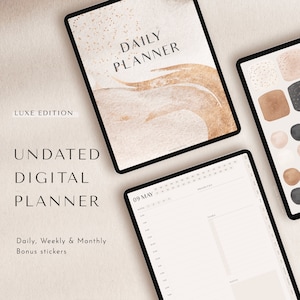 Undated Digital Planner With Self Care, Fitness and Budget Planner ...