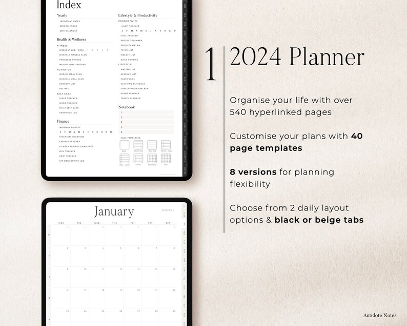 2024 Digital Planner BUNDLE 2024 Planner, Daily Journal, Digital ...