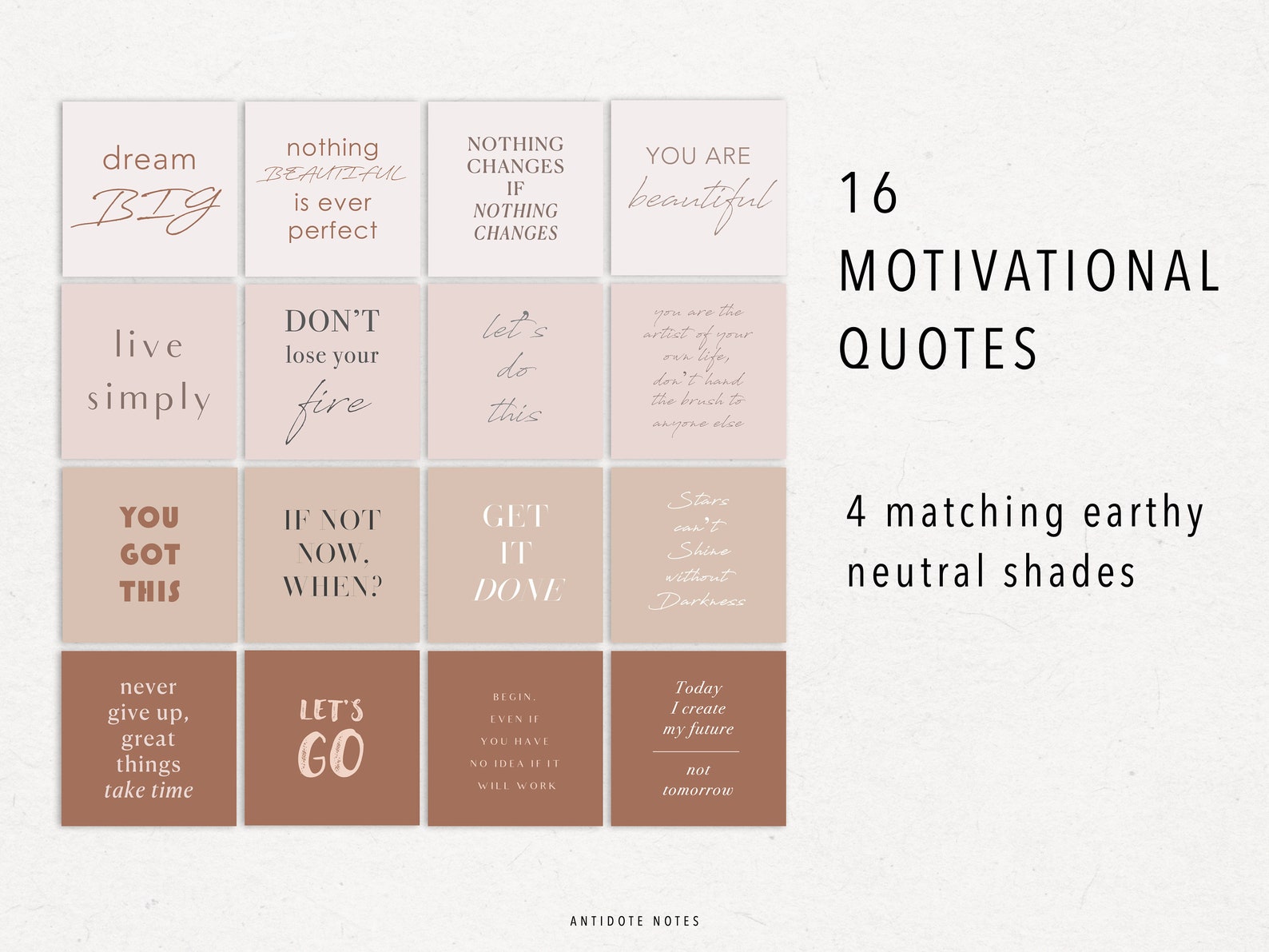 Digital Stickers Motivational Quotes Neutral PNG - Etsy Australia