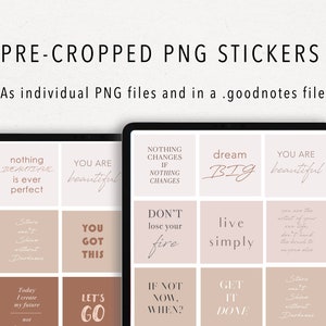 Digital Stickers | Motivational Quotes Neutral, PNG, Goodnotes ...