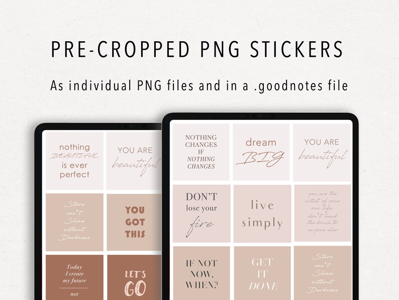 Digital Stickers | Motivational Quotes Neutral, PNG, Goodnotes ...