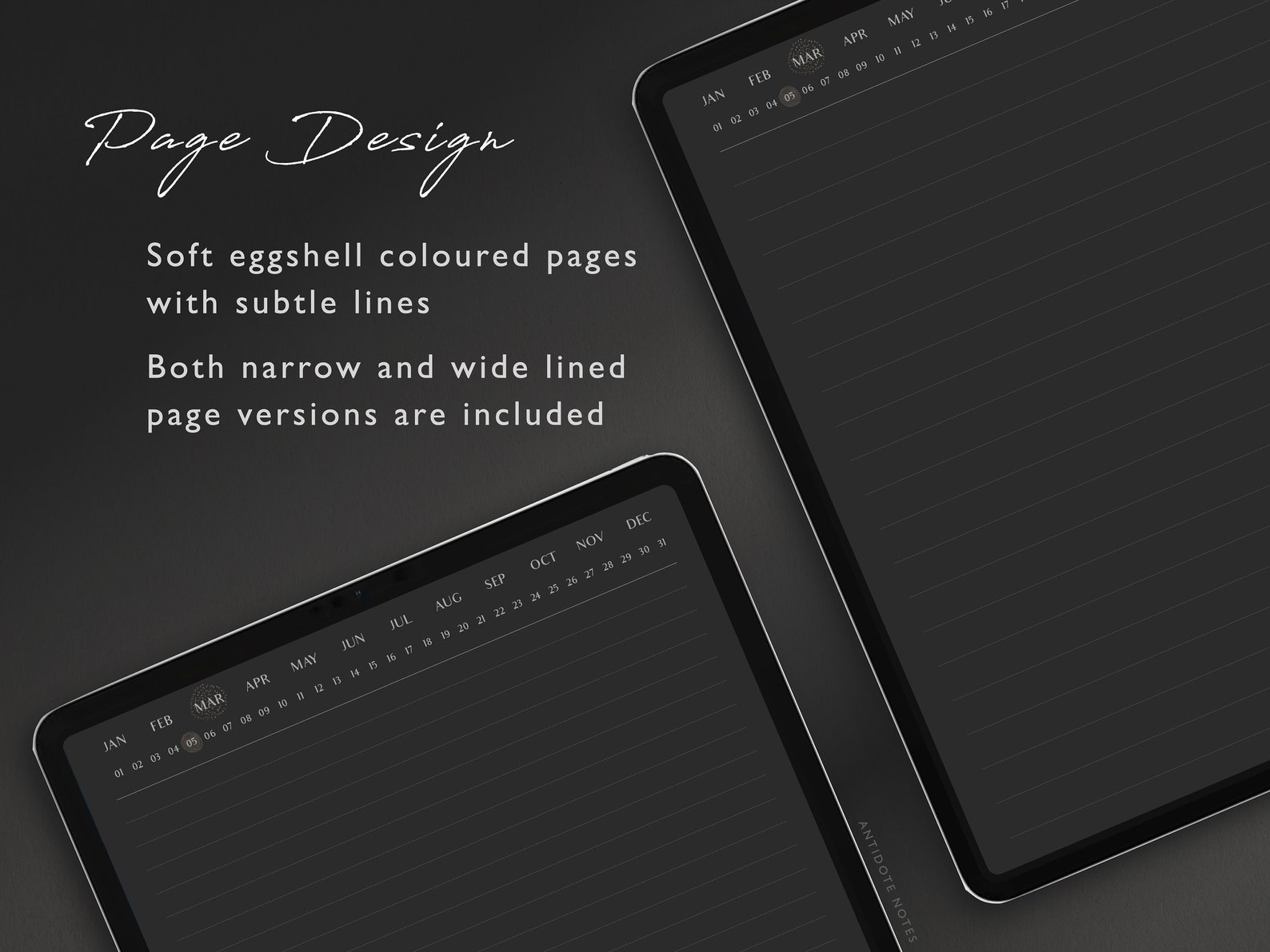 Digital Daily Journal 365 Dark mode pages blackout journal | Etsy