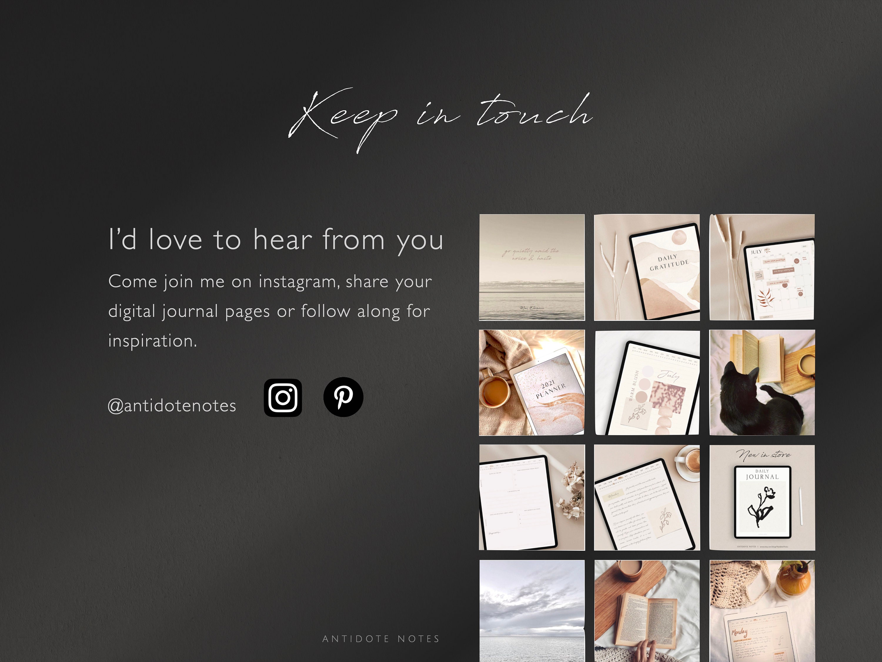 Digital Daily Journal 365 Dark mode pages blackout journal | Etsy